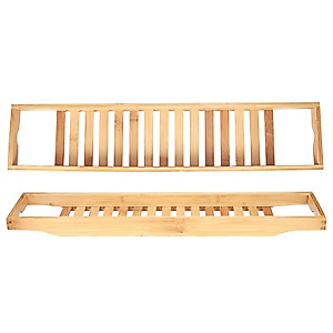 Bath Tray Organizer,Multifunctional Bamboos Bathtub Tray Rack,Wine Book Storage Shelf Shower Organizer Bathroom Supplies