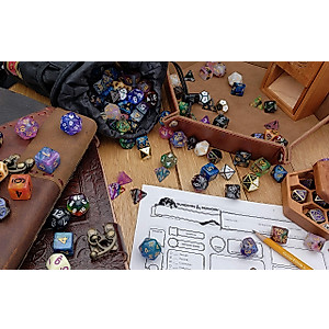Tidal Serenity - 10 Piece 6-Sided Dice Set by D20 Collective - Purple and Blue Swirled Acrylic Dice for Table Top Dungeons and Dragons RPGs and Gaming - 10D6 D&D Dice Sets