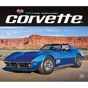 Corvette OFFICIAL | 2024 14 x 24 Inch Monthly Deluxe Wall Calendar | Sticker Sheet | StarGifts | Chevrolet Motor Muscle Car