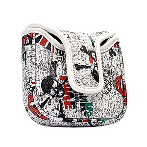 GOOACTION Golf Club Mallet Putter Cover Magnetic Closure Red British England UK Flag Pattern Synthetic Leather Creative Golf Putter Headcover