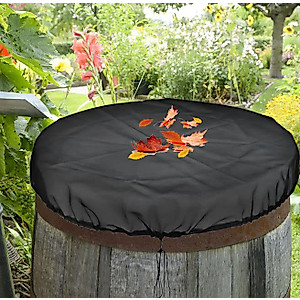 2 Pcs Mesh Cover for Rain Barrel with Drawstring, Water Collection Buckets Cover Rain Collection Barrels Netting Screen to Keep Leaves and Debris Out - 39’’