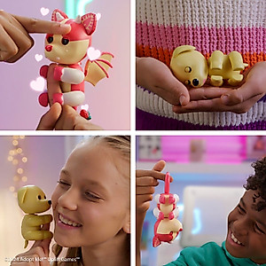 Fingerlings Adopt Me! x, Adopt Me! Strawberry Shortcake Bat Dragon, Legendary Interactive Pet with 40+ Sounds & Reactions (Ages 5+)