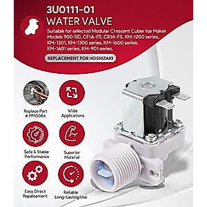 Replacement for Hoshizaki 3U0111-01 Water Valve, 120V, 60HZ, w/Mounting Nuts, J248-030
