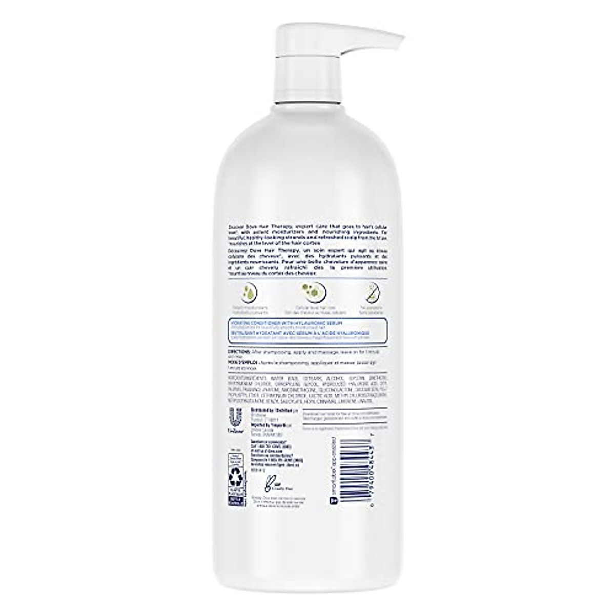 Dove Conditioner Hydration Spa for Dry Hair Hair Conditioner with Hyaluronic Serum 33.8 oz