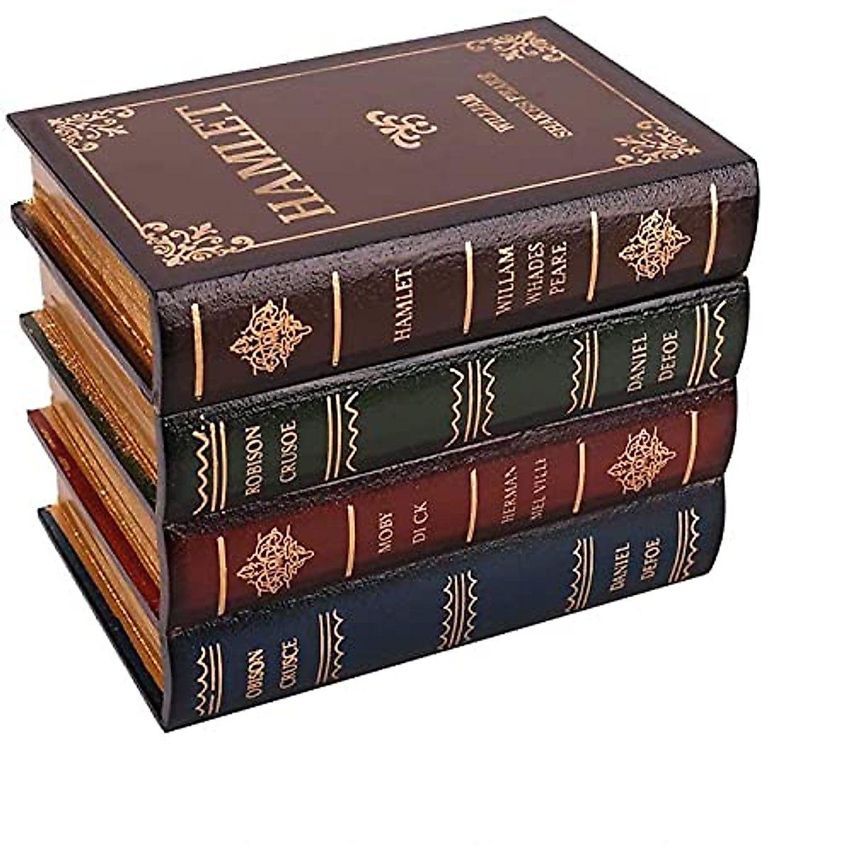 B&S FEEL Wooden Antique Book Box, Set of 2