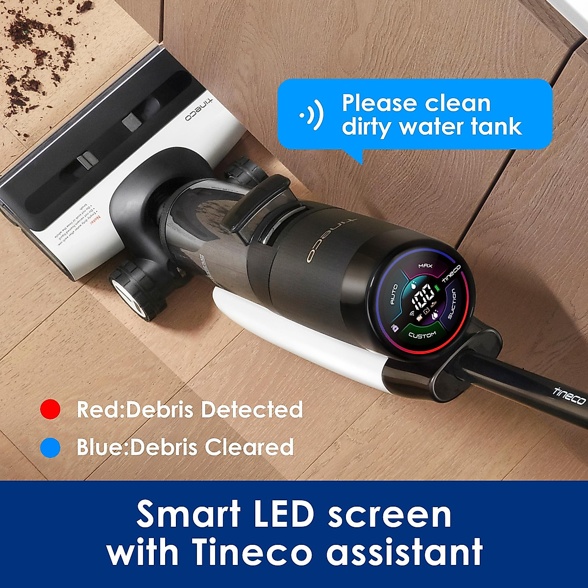 Tineco Floor ONE S7 PRO Cordless Wet Dry Vacuum Cleaner, Smart Floor Cleaner Mop for Hard Floors, Long Run Time, Dual-Sided Edge Cleaning, Self-Cleaning, Centrifugal Drying Process