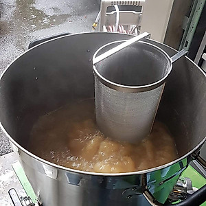 Hop Hopper Spider Strainer Basket Filter for Homebrew Hops Beer & Tea Brewing Bucket Fermenter Kettle, 304 Stainless Steel 300 Micron Mesh - 6" x 14"