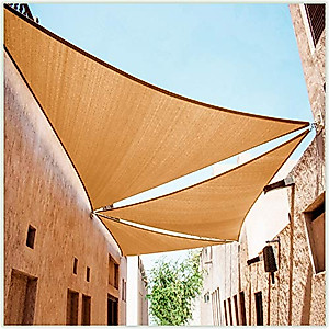 ColourTree CTAPT22 Custom Size Order to Make 11' x 13' x 17' Sand Beige Right Triangle Sun Shade Sail Canopy Mesh Fabric UV Block - Commercial Heavy Duty - 190 GSM - 3 Years Warranty