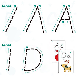 TOY Life Dry Erase Alphabet Flash Cards with ABC Flash Cards for Alphabet Affirmation Workbook - Toddler Flash Cards Preschool Homeschool 3 4 5 Years Flash Cards Read Write Learning Cards Toddlers