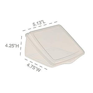 Home-X Oblique Plastic to-Go Container for Cheese Wedges, Cake, and Pie Slices