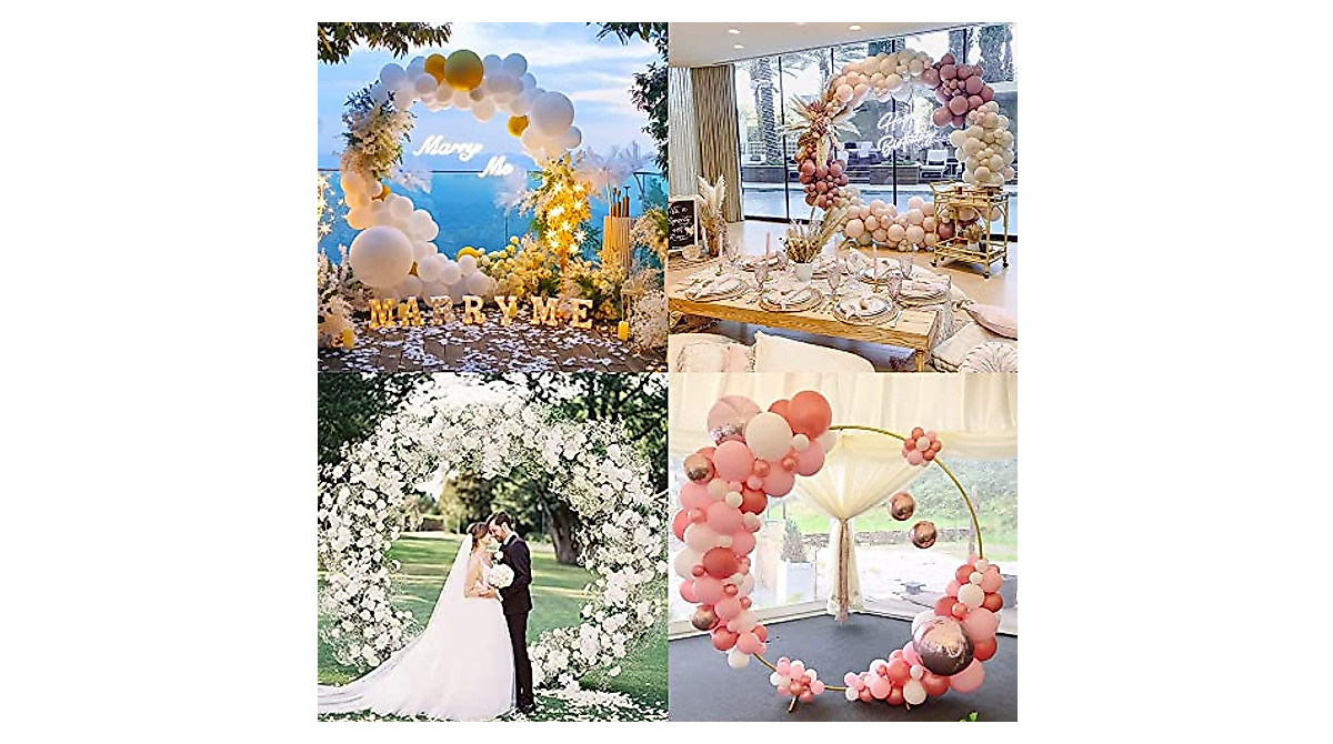 Tikitup Gold Circle Balloon Arch Frame for Weddings & Parties