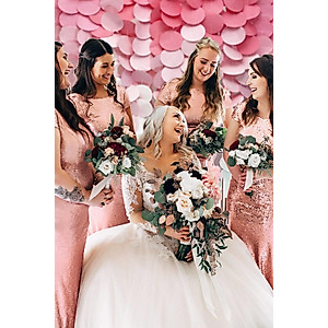 VINANT Party Decoration Garland Backdrop - Birthday Decoration - Baby Shower for Girl - Bachelorette Party - Wedding Shower - Graduation - Mothers Day - Ombre Effect Background - Pink Garland