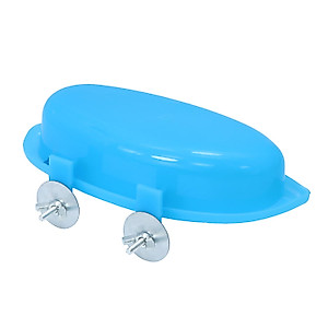 Wontee Bird Bath Box with Mirror Portable Parrot Hanging Bathroom Bathing Tub for Small Birds Cleaning Supplies