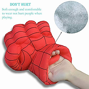 Superhero Gloves Superhero Toy Hands Kids Soft Plush Superhero Gloves Cosplay for Boy Girl Christmas Halloween Birthday Gift