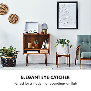 Fox & Fern Mid Century Modern Plant Stand, Plant Stand Indoor, Indoor Plant Stand, Plant Stands for Indoor Plants, Plant Holder, Corner Plant Stand - EXCLUDING Plant Pot - Acacia Wood - Fits 15" Pot