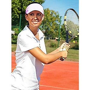 Trounistro 4 Pack Sun Sports Visor Hats Adjustable Hat Summer Cotton Cap for Golf Cycling Fishing Tennis Running Jogging and Other Sports (Style 2)