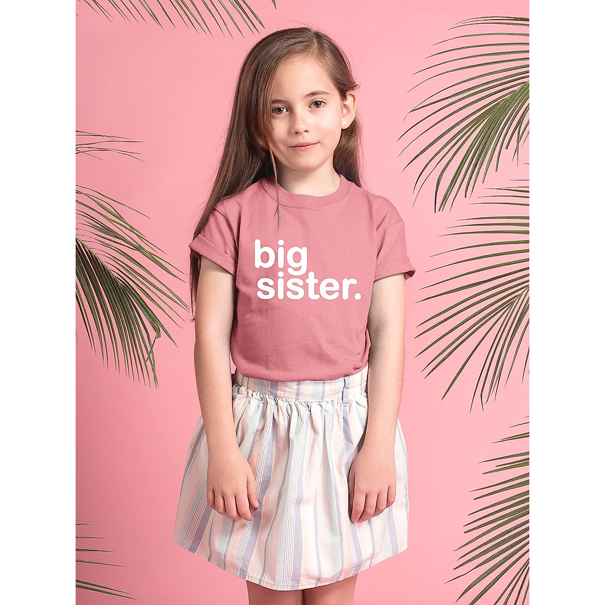 Big Sister Shirt Outfit Announcement Toddler Sibling Reveal to be 18 Months 2t 3t (2 Years, Mauve)