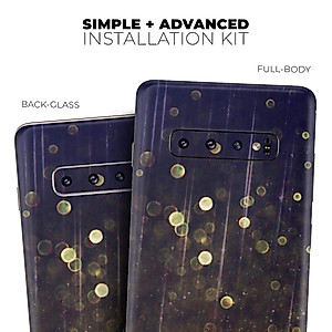 DesignSkinz Raining Gold and Purple Sparkle Protective Vinyl Decal Wrap Skin Cover Compatible with The Samsung Galaxy S20 (Screen Trim & Back Glass Skin)