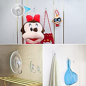 ETwinCoo 24 Pack All-Purpose Suction Cups Hooks Combo Set of Strongest Window Suction Cups with Hooks (4 Large, 10 Medium, 10 Small)