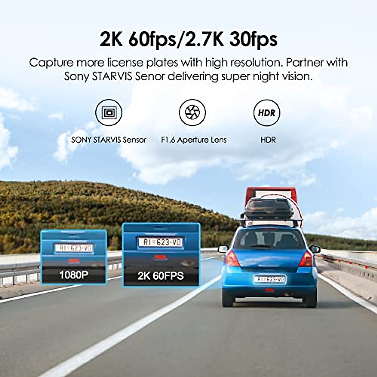 VIOFO A119 Mini Dash Cam 2K 60fps, 5GHz WiFi Dash Camera for Cars, Built-in GPS, HDR Super Night Sensibility, 140° View Angle, Buffered Parking Modes, Emergency Record, Voice Notification