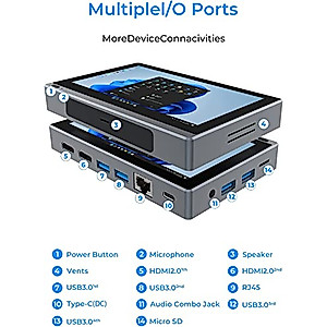 HIGOLEPC Mini PC Windows 11 PRO, Intel Celeron J4125 Mini Computer, 8GB DDR4 128GB EMMC Mini Desktop Computer with IPS Screen, WiFi 6.0, BT5.2, Gigabit Ethernet