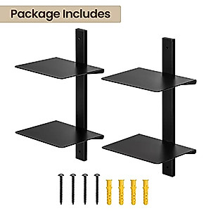 ART-GIFTREE Invisible Floating Book Shelves for Wall, Iron Floating Bookshelf Wall Mounted, Heavy-Duty Book Organizers for Home Bedroom Living Room Office, 2 Pack Black
