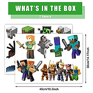 Kids Room Wall Decor Playroom Game Decal Sticker for Kids Minecraft Wall Decor Boys Bedroom Wall Poster Mural Wall Stickers Gift