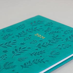 Letts of London Woodland Weekly Planner, 12 Months, January to December, 2024, A5 Size, 8.25" x 5.875", Multilingual, Green (C082161-24)