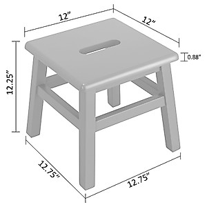 eHemco Solid Hardwood Step Stool for Adults and Kids, 12.25 Inches, Espresso, Set of 2