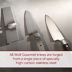 WOLF GOURMET 10" Honing Steel, Ergonomic for Comfort and Control, Forged High-Carbon Stainless Steel, 12.5 Degree Angle, Durable (WGCU190S)