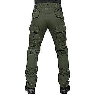 KEHAIOO Men Military Pants with Knee Pads, Airsoft Tactical Cargo Pants, Army Soldier Combat Paintball Trousers Gray 34