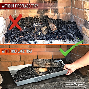 Essentially Yours Adjustable Fireplace Tray | Stainless Steel Expandable Ash and Ember Holder Pan | Nuts and Bolts Included for Additional Stability