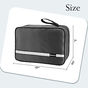 Maliton Toiletry Bag for Men & Women | Large for Traveling | Hanging Compact Hygiene Bag with 4 Compartments | Waterproof Bathroom Shower Bag (Black)