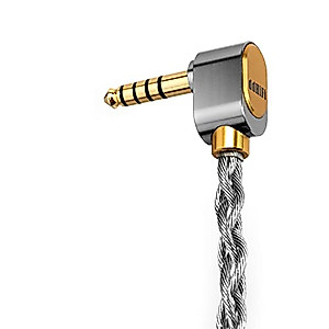 Linsoul DDHIFI BC130A Air Nyx Upgraded Earphone Cable with Shielding Layer, L-Shaped 4.4mm Balanced Plug, Shielded 2pin Connector for Audiophile Musician (55cm)