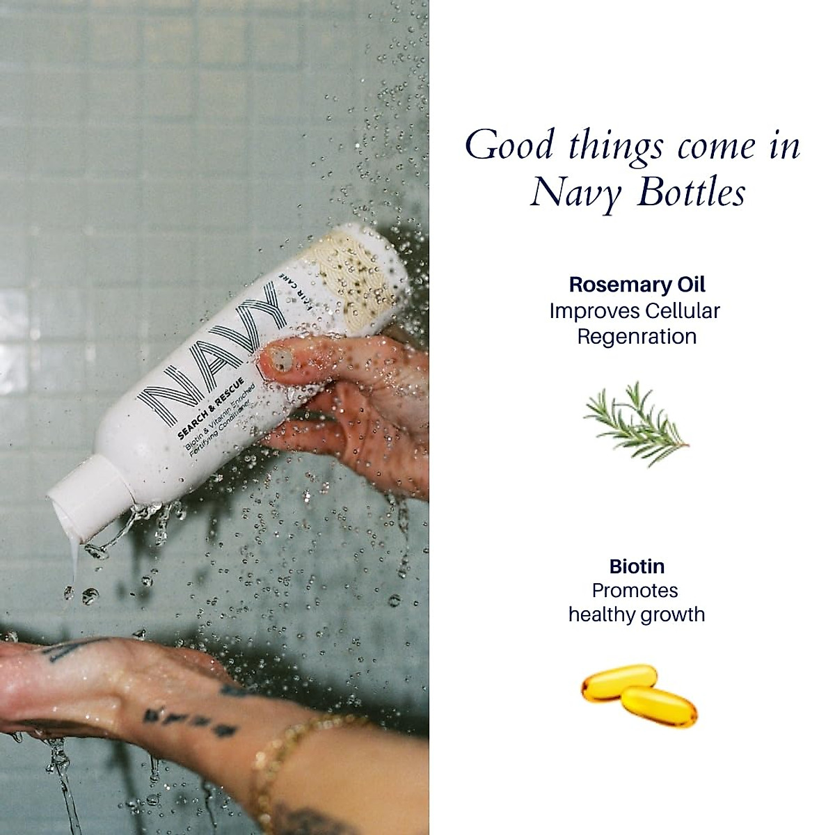 NAVY Search and Rescue Conditioner - Biotin and Vitamin Enriched Fortifying Hair Conditioner - 8 fl oz