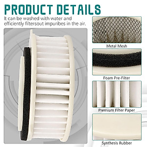 SOLLON 4TR-14451-00 Air Filter Replacement for Yamaha V-Star 650 XVS650 Custom Drag Star 650 XVS650A Classic XVS650AT Silverado Vstar Custom XVS650 A DragStar Classic