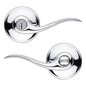 Kwikset 97402-905 Tustin Entry Lever Featuring Smartkey Re-Key Security, Polished Chrome