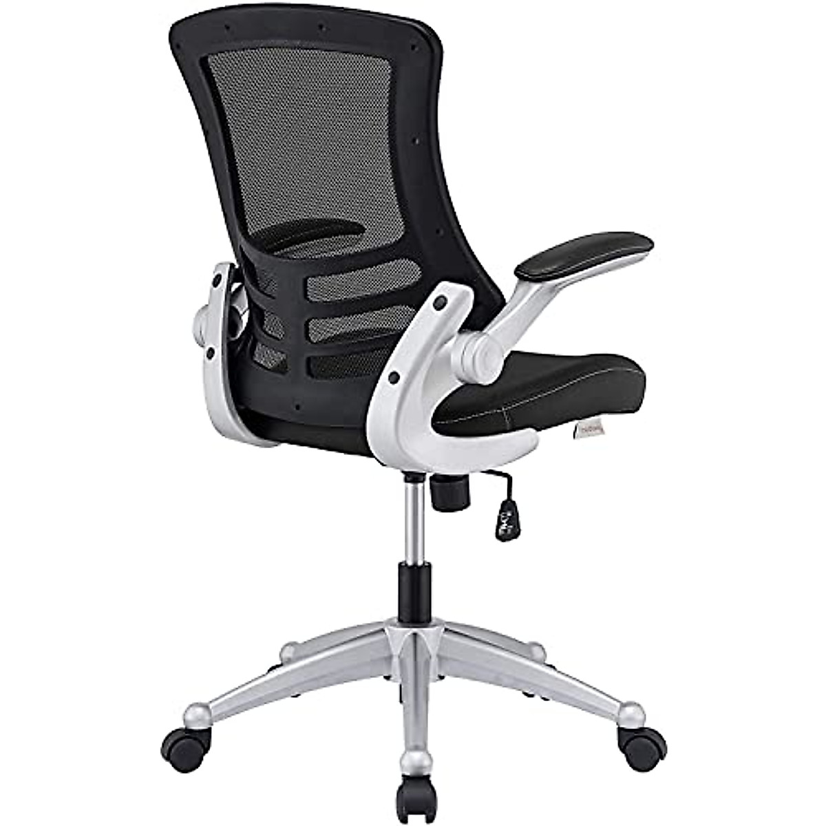 Modway Attainment Mesh Back and Vinyl Seat Modern Office Chair in Black