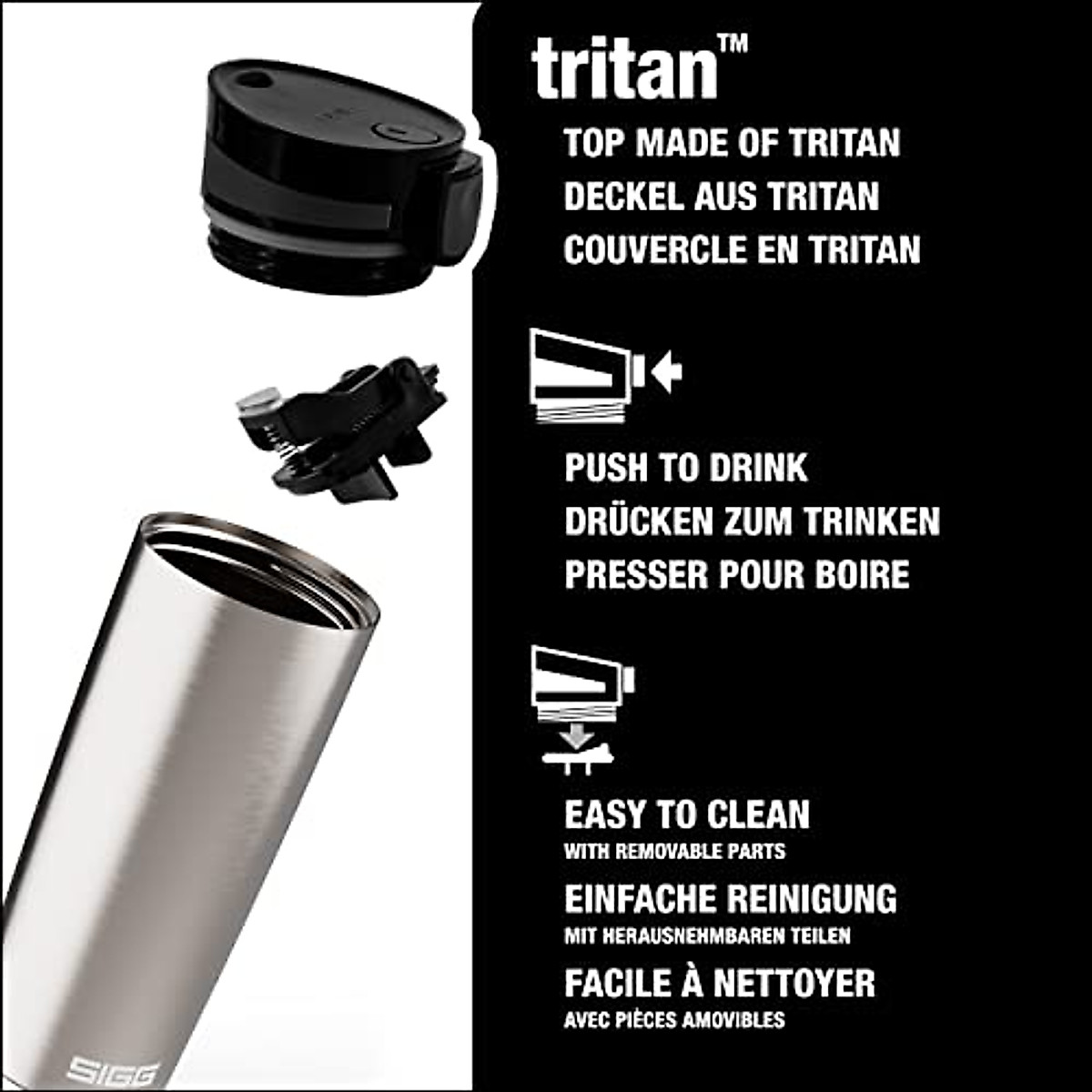 SIGG - Insulated Coffee Cup - Travel Mug Miracle Brushed - Hot & Cold - Leakproof - BPA Free - 18/8 Stainless Steel - Silver - 9 Oz