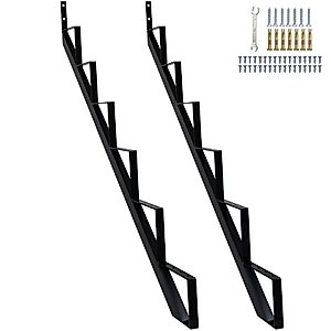 Zwinz Steel Stair Stringer 6 Step, Metal Stair Stringers for Deck Height 49.6 inches, Steel Stair Step Riser for Outside Stairs（2Pack)