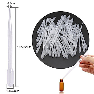 GreenHealth - Plastic Transfer Pipettes 3ml, Gradulated, Pack of 100 (100, Clear)