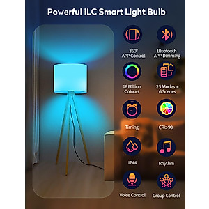 ILC Alexa Light Bulbs (130 Watt Equivalent) Smart Light Bulbs Work with Alexa Required Echo Device, 1300 Lumens, Color Changing Warm White 2700K, 13W Bright LED Bulbs (4 Pack)