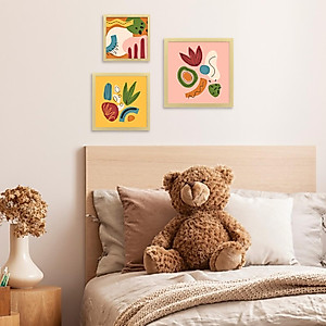 HEART ART 8x8 Gold Picture Frame Set of 9, Display Pictures 4x4 with Mat or 8 x 8 without Mat, Multi Collage Gallery Square Gold Photo Frames for Wall