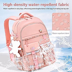 HANXIUCAO Backpacks for Girls Large Bookbags for Teens Girls Backpack for School Laptop Compartment Primary School (Pink)