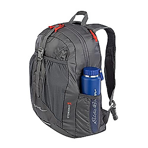 Eddie Bauer Stowaway Packable Backpack 30L with Water Resistant Finish and 2 Mesh Side Pockets, Dark Smoke, One Size