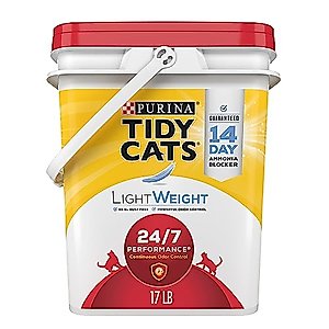Purina Tidy Cats Light Weight, Low Dust, Clumping Cat Litter 24/7 Performance Multi Cat Litter - 17 lb. Pail