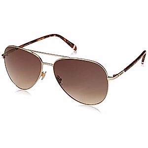 Fossil Women's Fos3074s Aviator Sunglasses, Light Gold, 61mm, 14mm