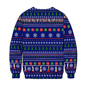 Mens Sweatshirts No Hood 3D Digital Print Crewneck Sweatshirt Ugly Christmas Jumper Sweater Printed Pullover