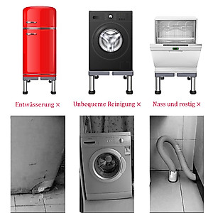 SSEHCWAN Washing Machine Stand, 4Legs Adjustable Washer Stand Height 17-20cm Washing Machine Base Fridge Stand Width 40-60 cm for Washer Cookers Fridges Max Load 150KG