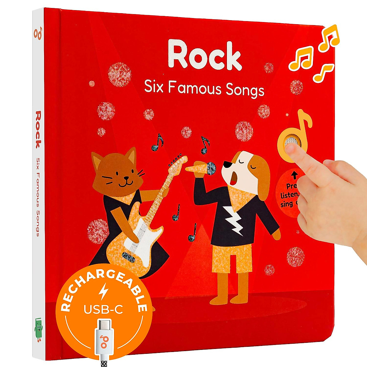 Cali's Books Rock Sound Books for Toddlers 1-3 - Musical Book for Toddlers 1-3 and 2- 4 with 6 Famous Rock Songs | Toddler Books for Little Rock Fans | Great Gift
